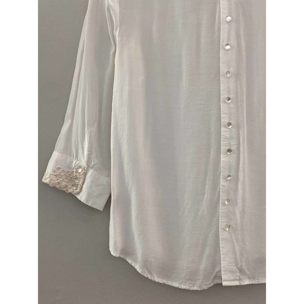 Sheer Off-White Button-Back Shirt - Gem